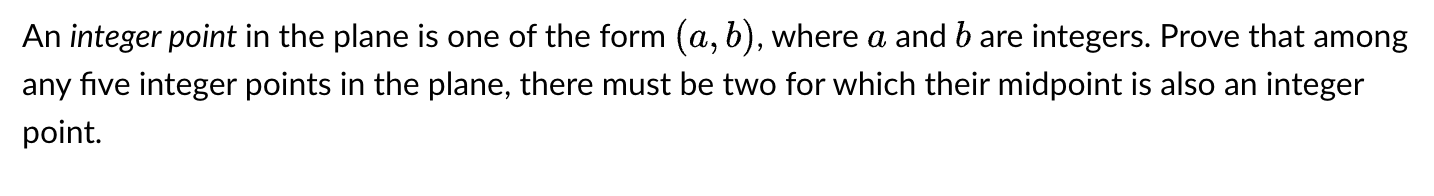 Solved An integer point in the plane is one of the form | Chegg.com