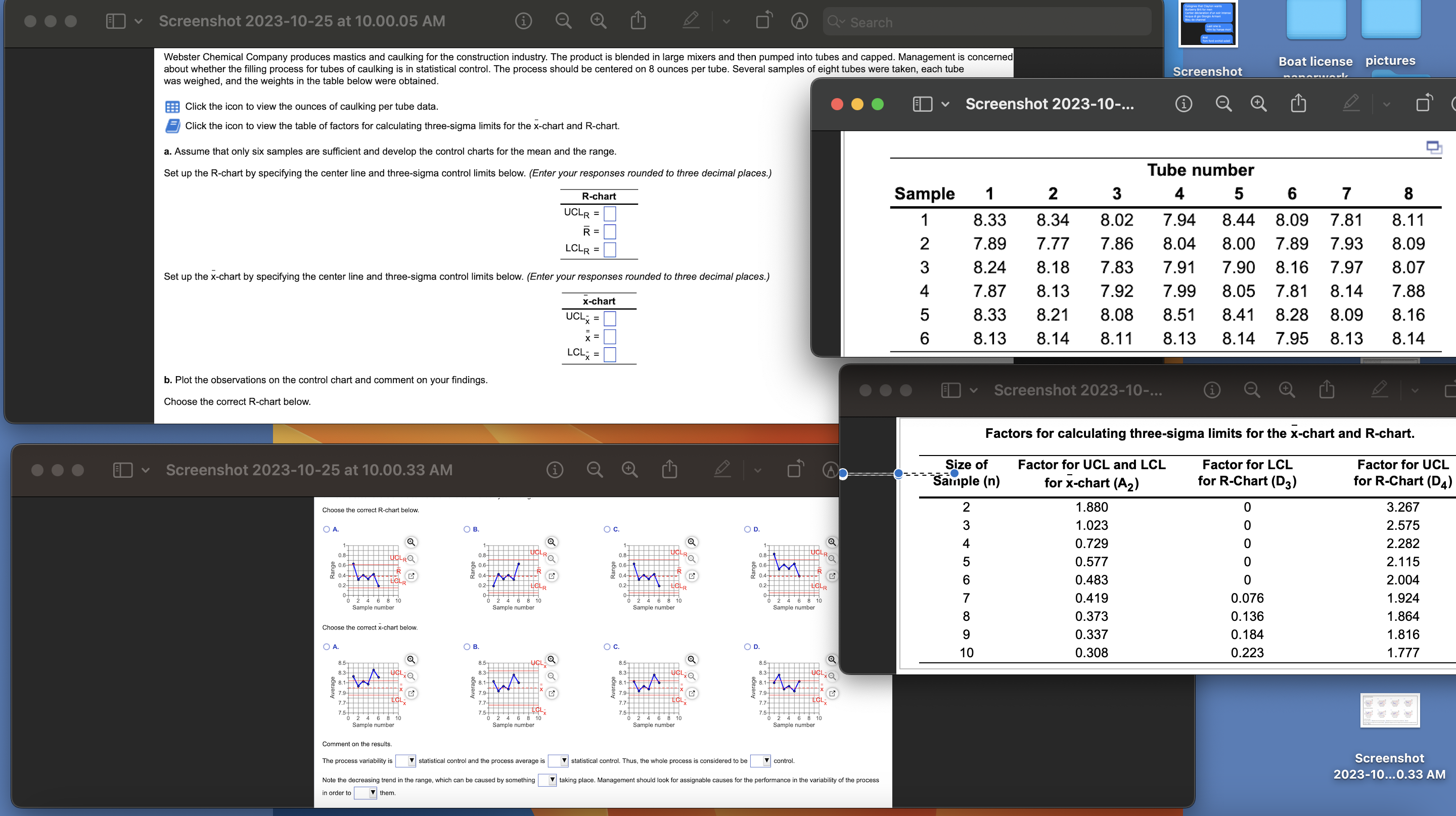 Solved Set up the xˉ-chart by specifying the center line and | Chegg.com