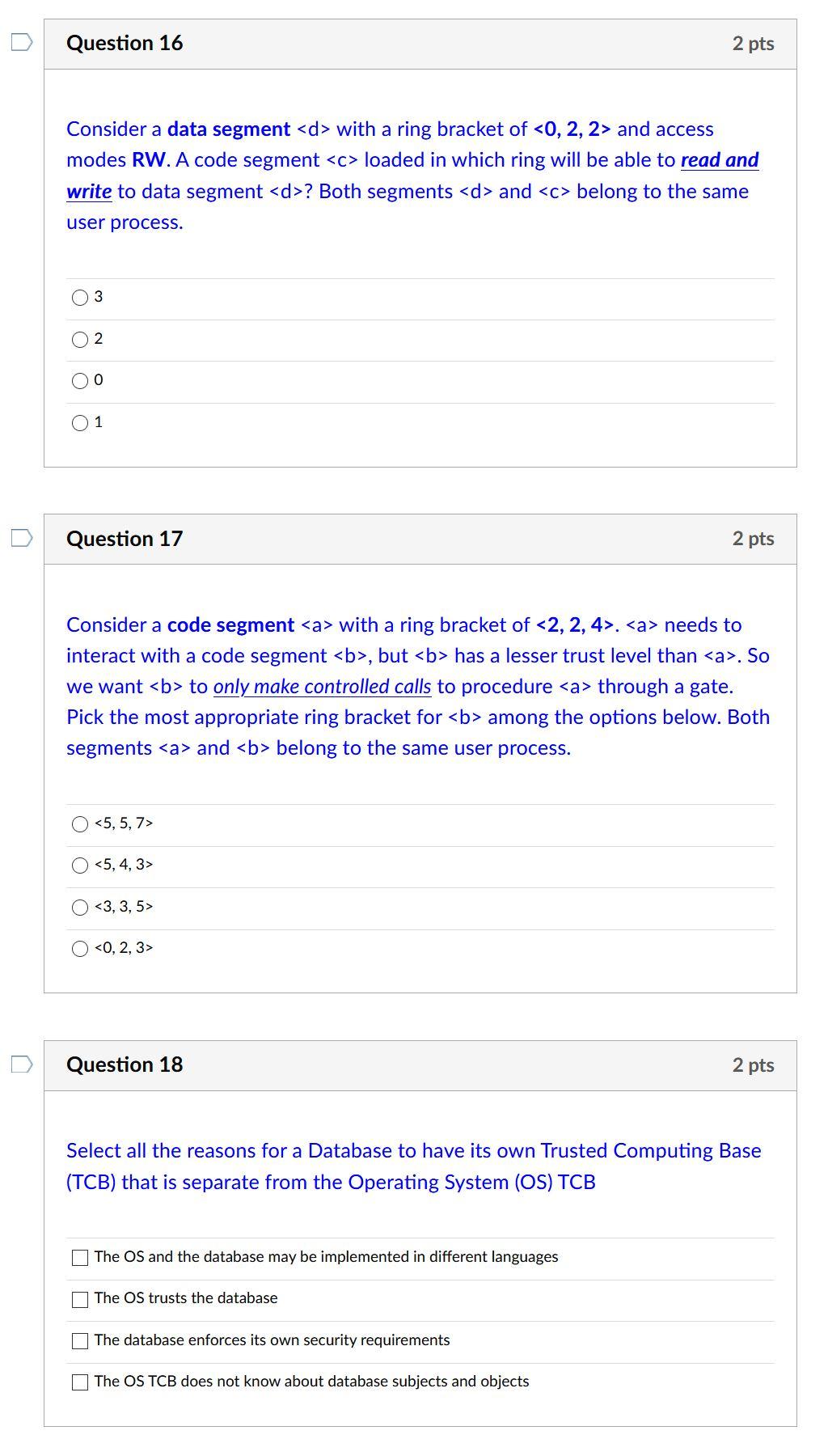 Solved Question 16 2 pts Consider a data segment with a | Chegg.com