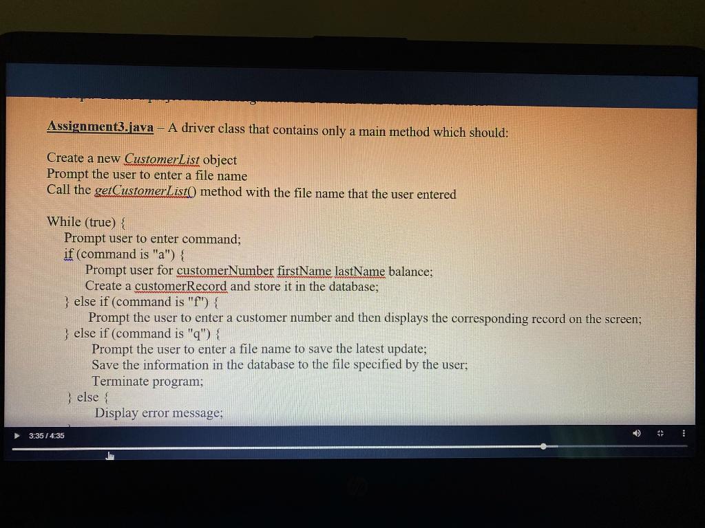 Solved ASSIGNMENT 3 - Class Concept Review The purpose of | Chegg.com