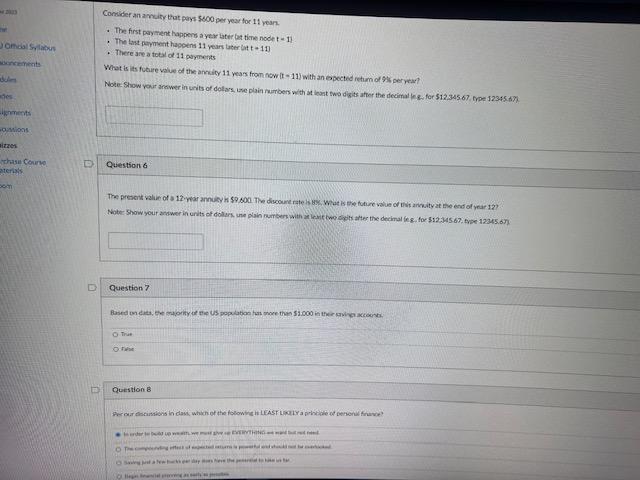 Comider an a ruaty that pays $000 per year for 11 | Chegg.com