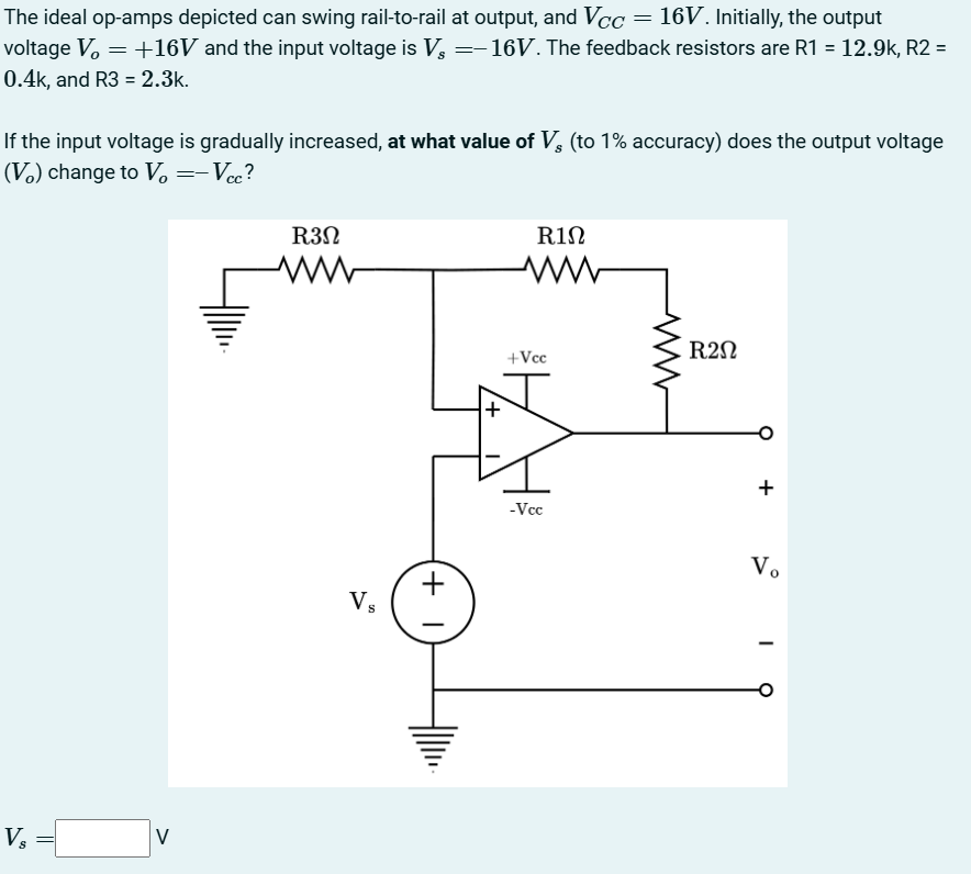 Solved The ideal op-amps depicted can swing rail-to-rail at | Chegg.com