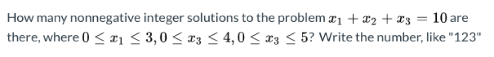 Solved How many nonnegative integer solutions to the problem | Chegg.com
