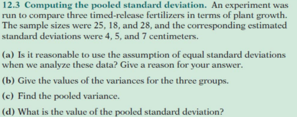 Solved 12.3 Computing the pooled standard deviation. An | Chegg.com