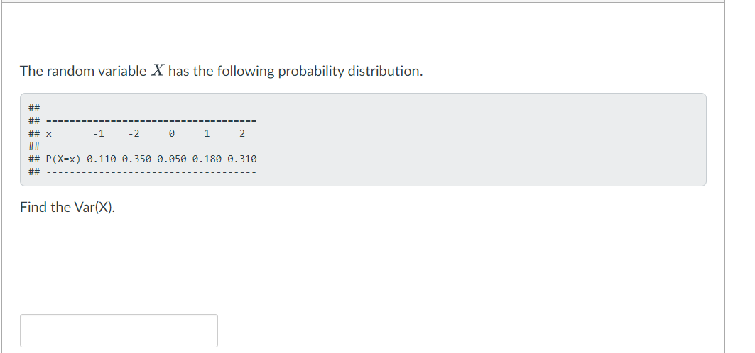 Solved The random variable x ﻿has the following probability | Chegg.com