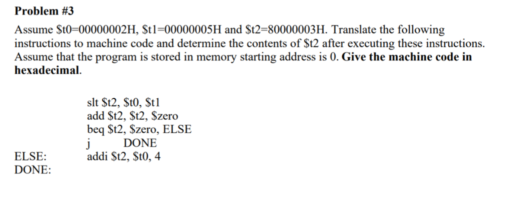 Solved Problem #3 Assume St0-00000002H, Stl-00000005H and | Chegg.com