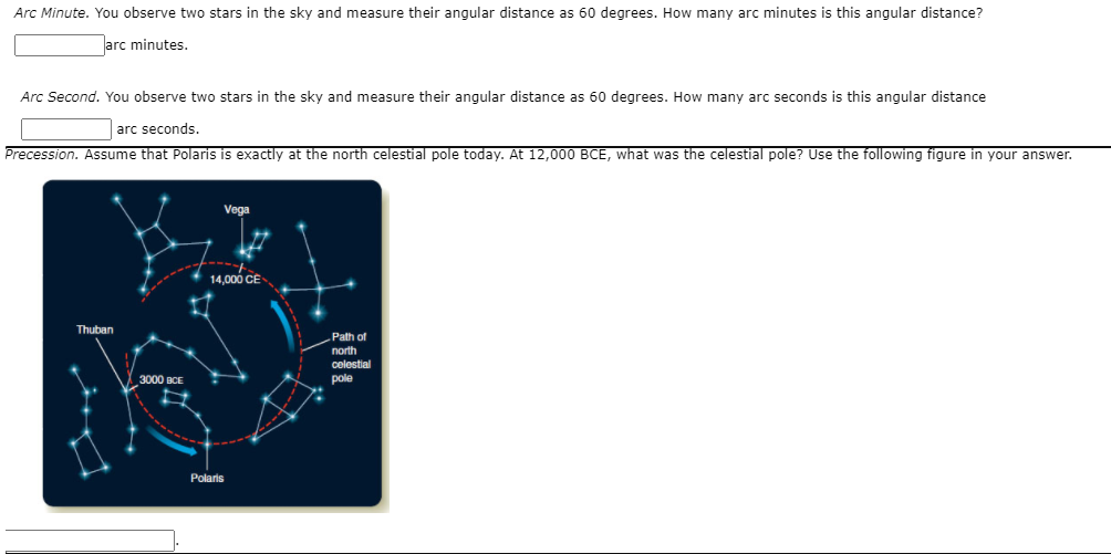 Solved Arc Minute. You observe two stars in the sky and | Chegg.com