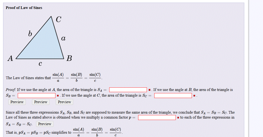 Solved Proof of Law of Sines sin(B) sin(C) The Law of Sines | Chegg.com