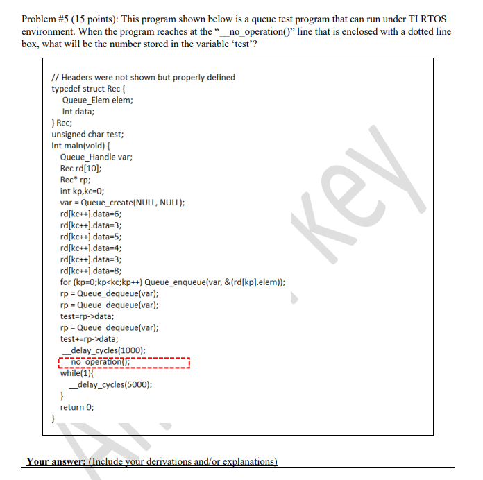 Solved Problem \#5 (15 points): This program shown below is | Chegg.com
