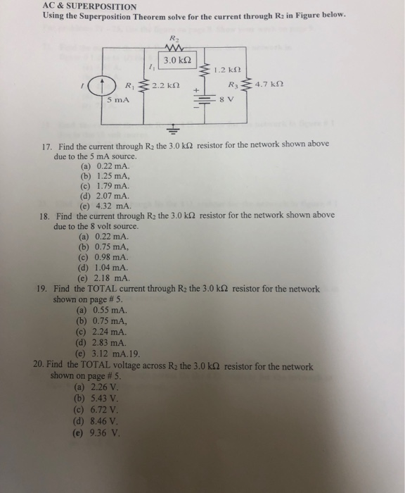 Solved AC & SUPERPOSITION Using the Superposition Theorem | Chegg.com