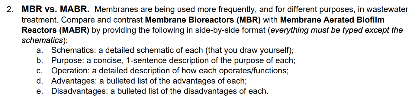 Solved 2. MBR vs. MABR. Membranes are being used more | Chegg.com