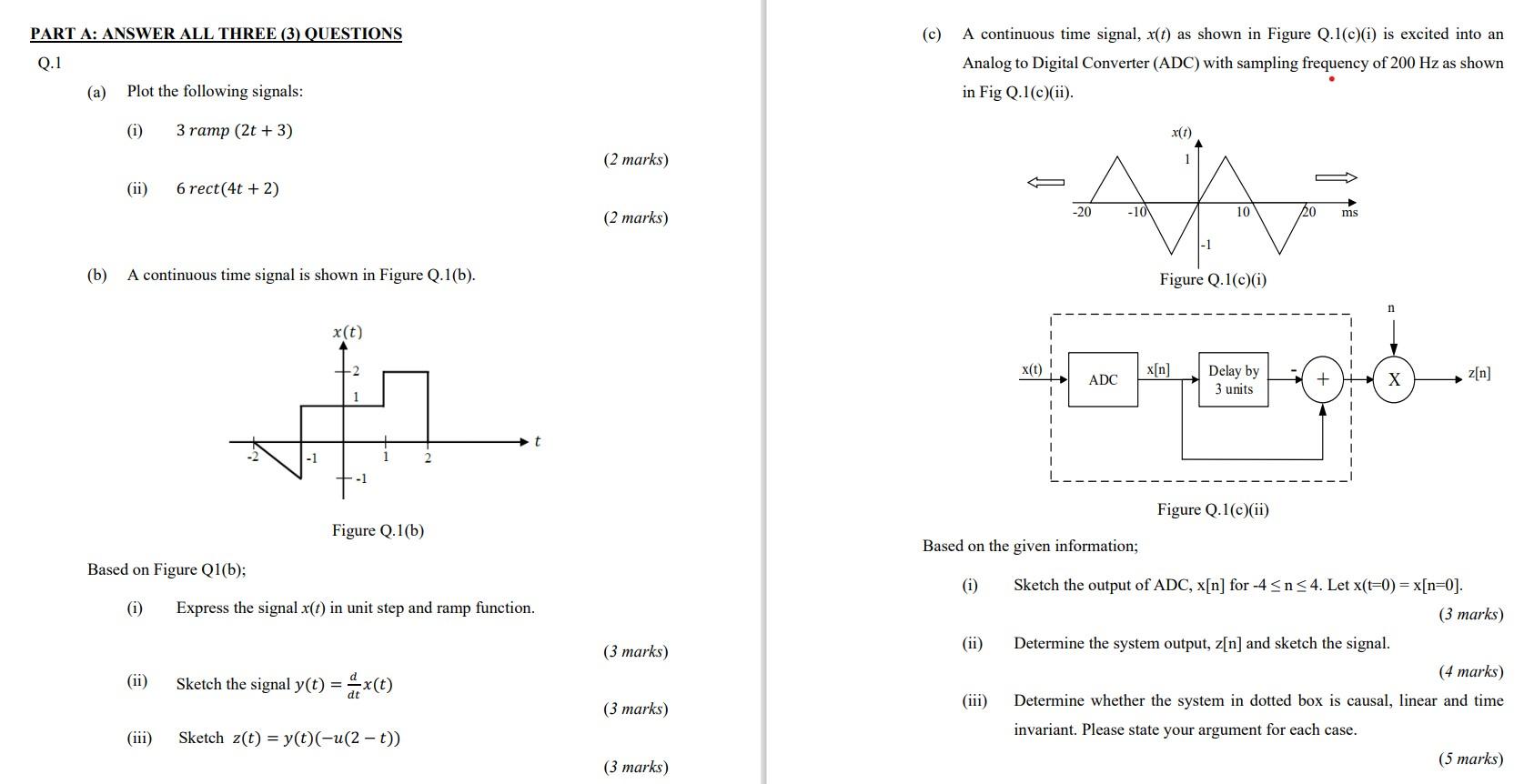Solved (c) PART A: ANSWER ALL THREE (3) QUESTIONS Q.1 A | Chegg.com