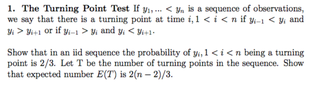 1. The Turning Point Test If Yı,