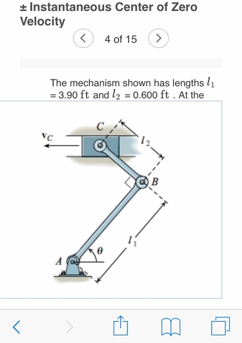 ± Instantaneous Center of Zero Velocity 4 of 15 > The | Chegg.com