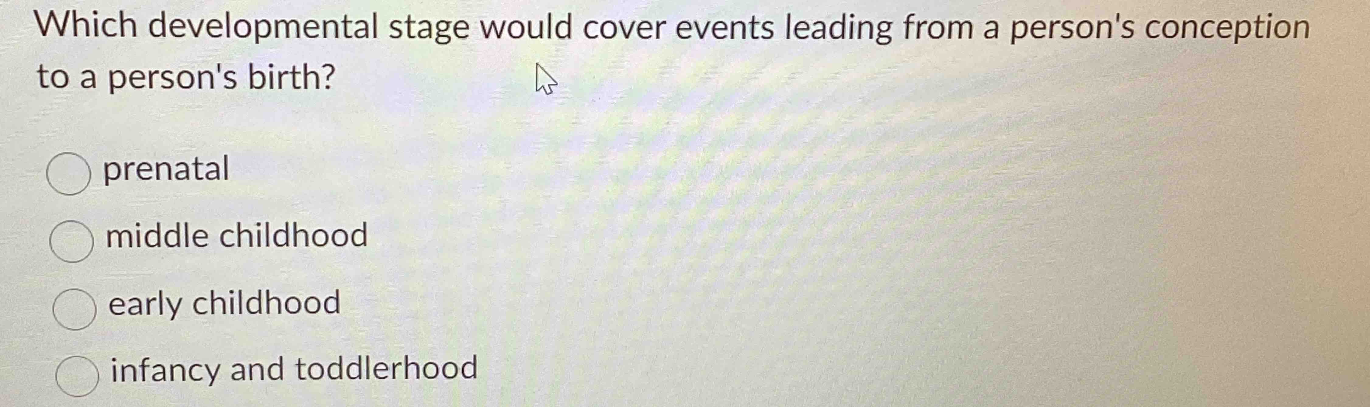 Solved Which developmental stage would cover events leading | Chegg.com