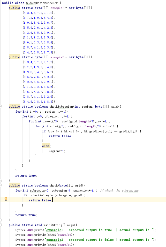 Solved public class SudokuRegi onChecker l public static | Chegg.com