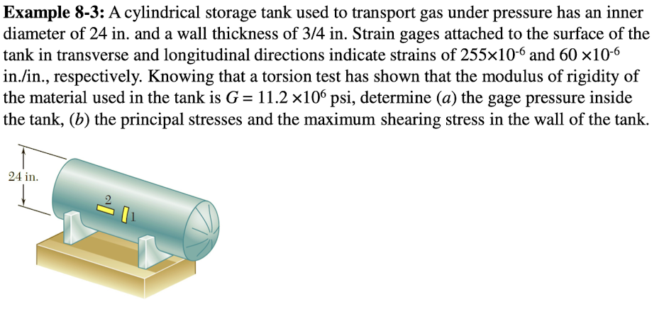 Solved Example 8-3: A cylindrical storage tank used to | Chegg.com