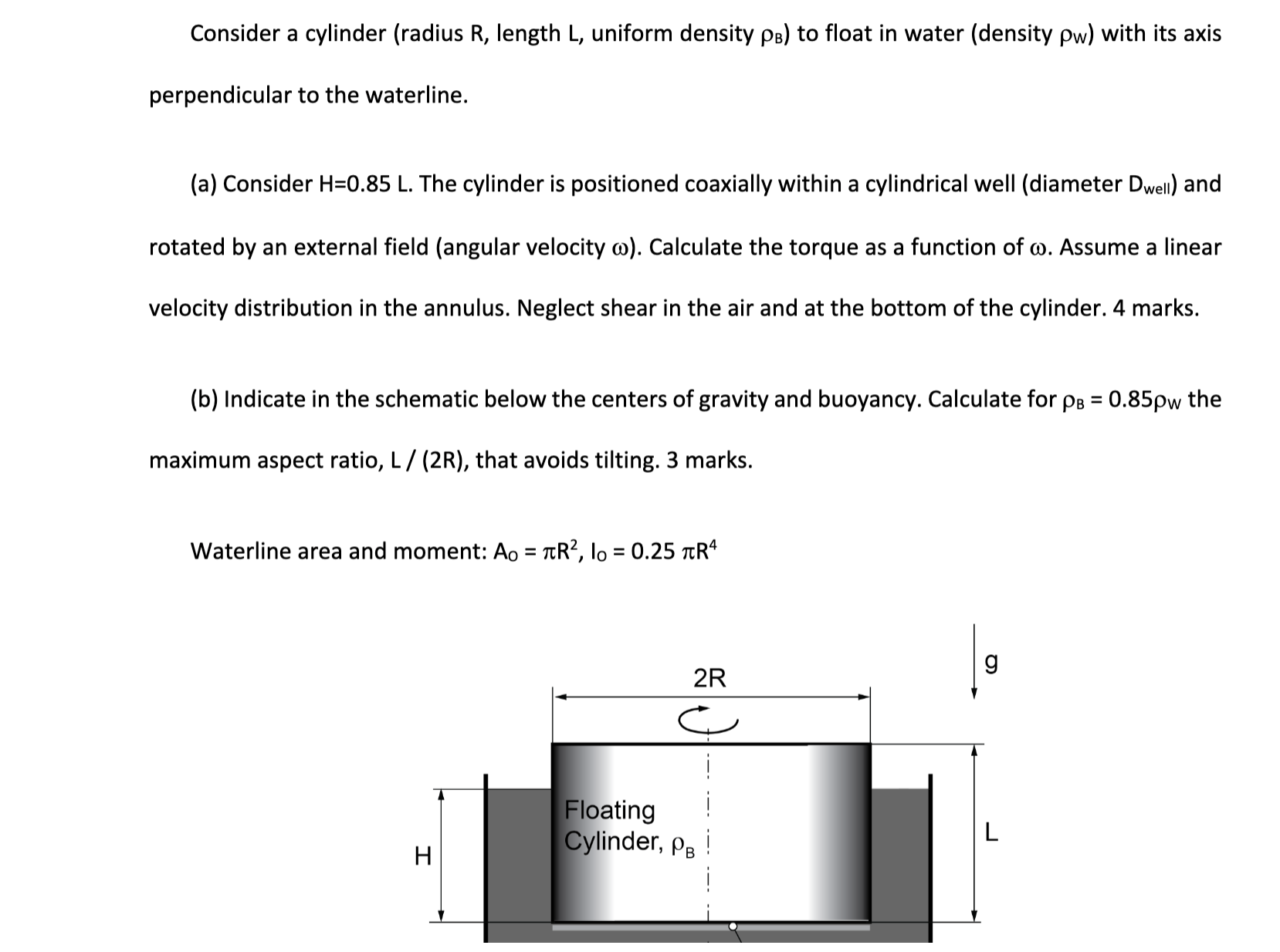 Solved Consider a cylinder (radius R, length L, uniform | Chegg.com