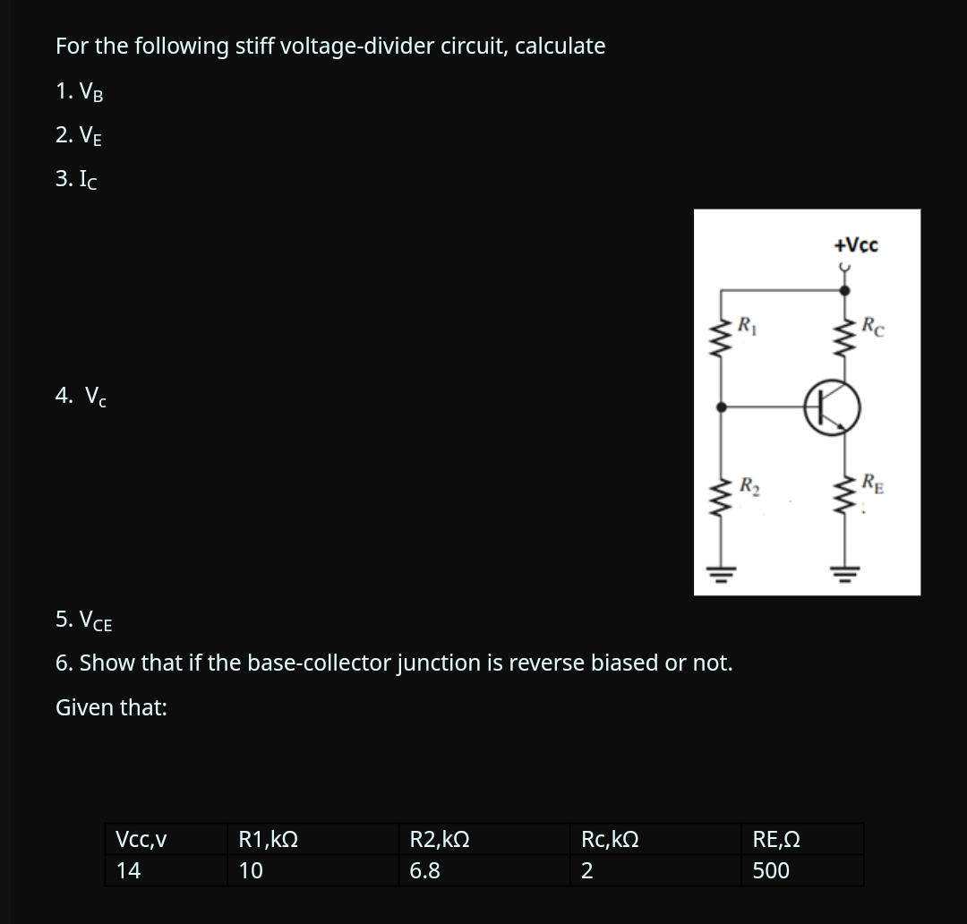Solved For the following stiff voltage-divider circuit, | Chegg.com