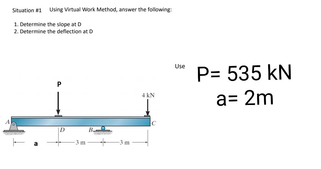 Solved Situation 1 Using Virtual Work Method Answer The 4417
