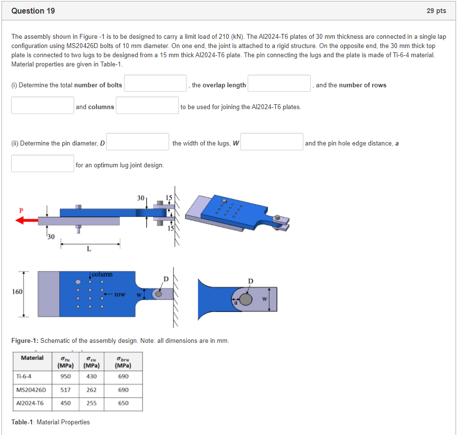 Question 19 29 pts The assembly shown in Figure -1 is | Chegg.com