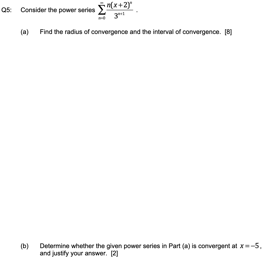 Solved Consider the power series \\( \\sum_{n=0}^{\\infty} | Chegg.com