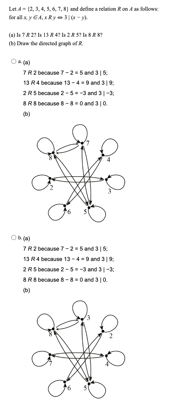 Solved Let A={2,3,4,5,6,7,8} and define a relation R on A as | Chegg.com