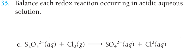 Solved 5. Balance each redox reaction occurring in acidic | Chegg.com