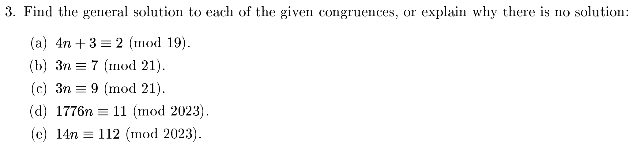 Solved 3. Find the general solution to each of the given | Chegg.com