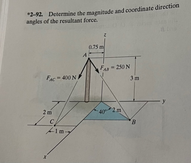 Solved 2 92 Determine The Magnitude And Coordinate