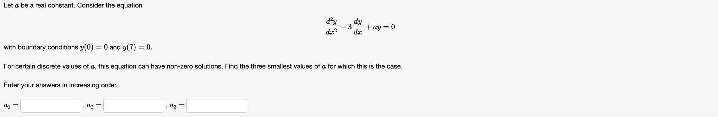 Solved Let a be a real constant. Consider the equation | Chegg.com