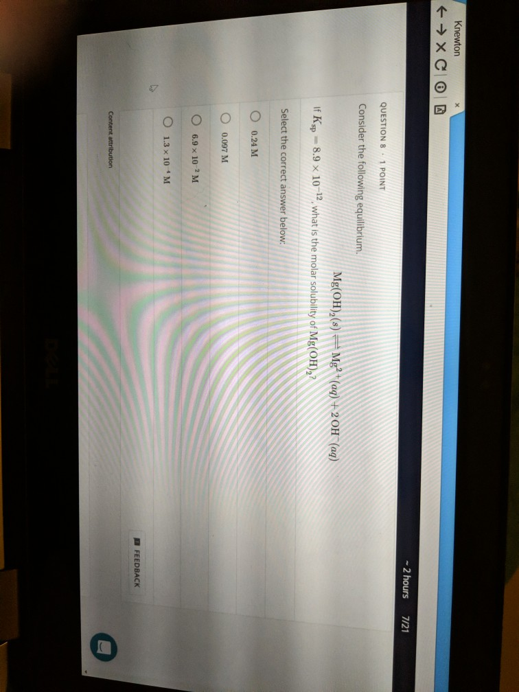 Solved Knewton X C -2 hours 7/21 QUESTION 8 1 POINT Consider | Chegg.com