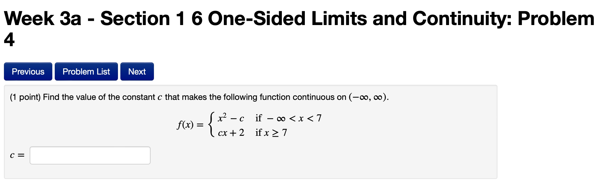 Solved Week 3a - Section 1 6 One-Sided Limits and | Chegg.com