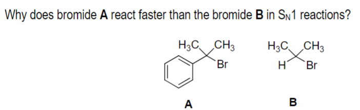 Solved Why does bromide A react faster than the bromide B in | Chegg.com