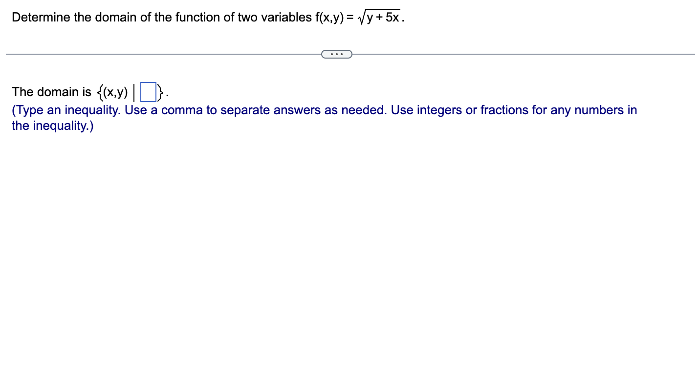 Solved Determine the domain of the function of two variables | Chegg.com