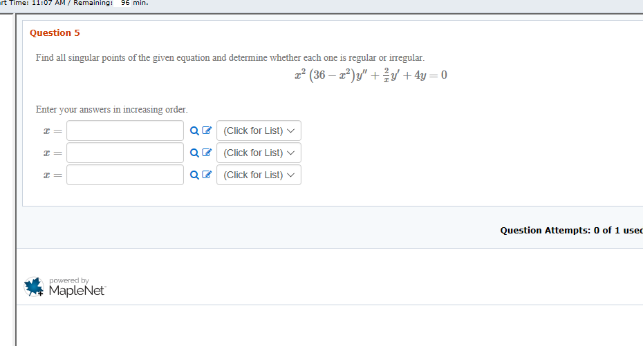 Solved Find all singular points of the given equation and | Chegg.com