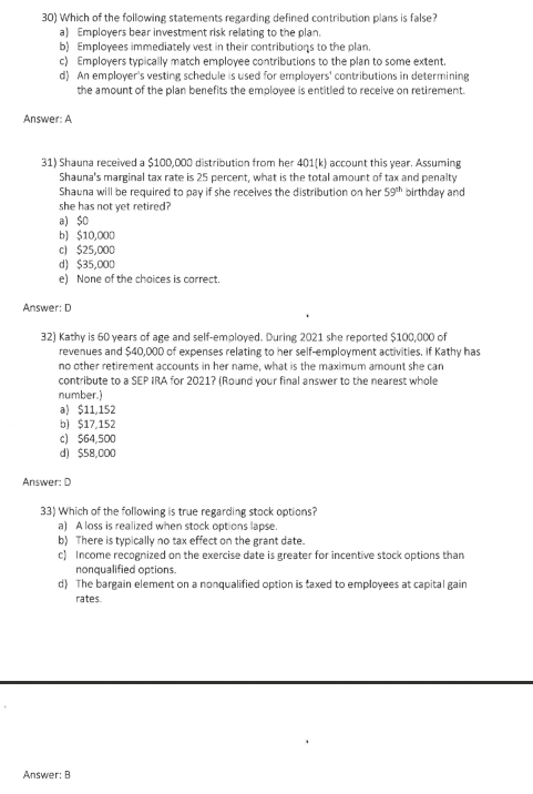Solved 30) Which of the following statements regarding | Chegg.com