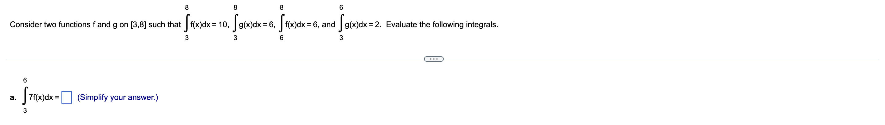 Solved 8 8 8 6 Consider two functions f and g on [3,8] such | Chegg.com