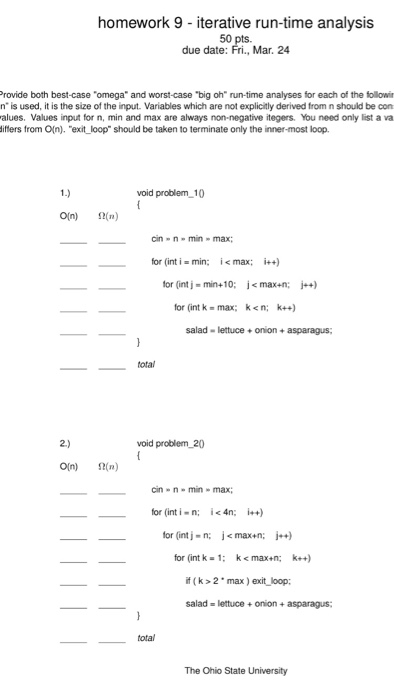 Solved Spring 2017 CSE 2321 Jones homework 9 iterative | Chegg.com