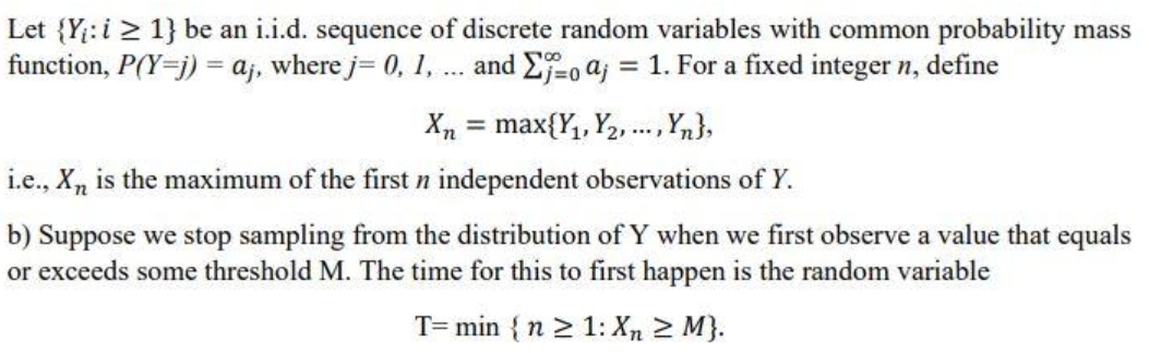 Solved Let {Yi:i≥1} be an i.i.d. sequence of discrete random | Chegg.com