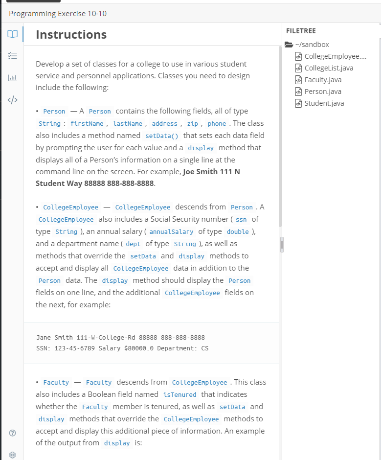 Solved Collegeemployeejava Import Javautil Public Class Collegeemployee Extends Person 8687