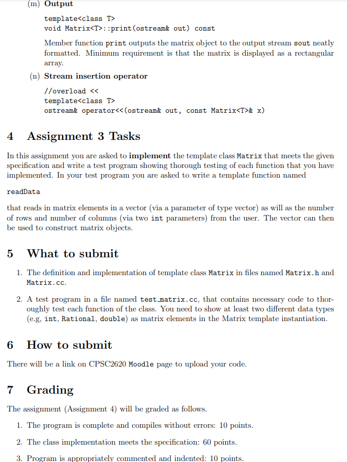 Solved 1 Introduction A m×n matrix is a two-dimensional | Chegg.com