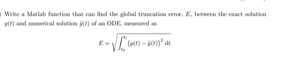 Solved Write a Matlab function that can find the global | Chegg.com