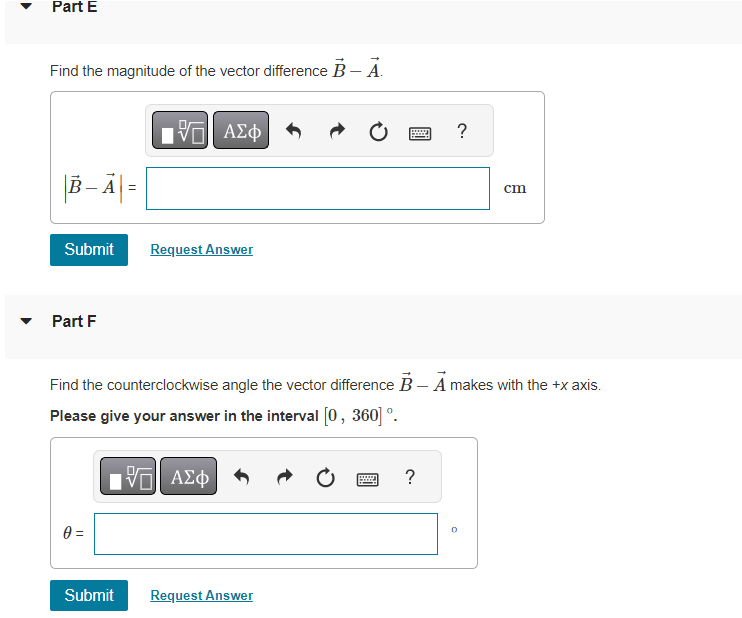 Solved Vector A⃗ has components Ax = 1.36 cm , Ay = 2.24 cm | Chegg.com