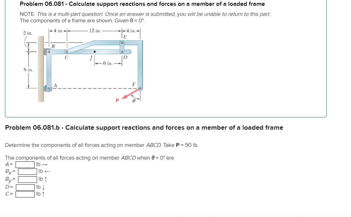 Solved Problem 06.081 - Calculate support reactions and | Chegg.com