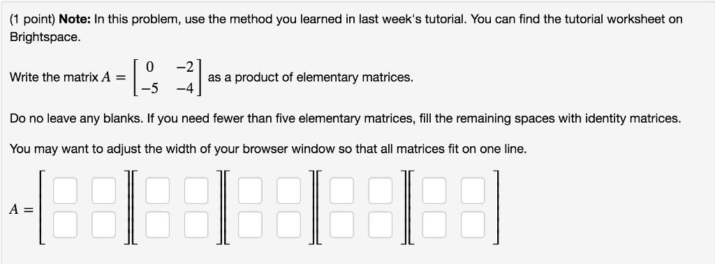 Solved (1 point) Note: In this problem, use the method you | Chegg.com