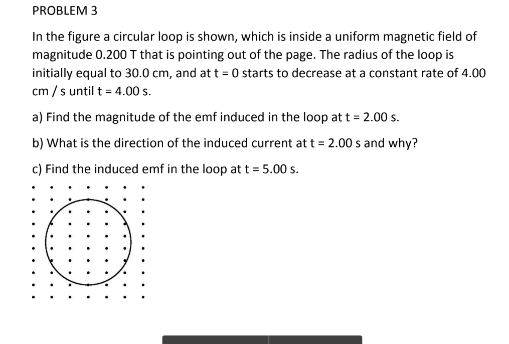 Solved PROBLEM 3 In the figure a circular loop is shown, | Chegg.com