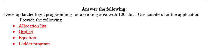 Solved Programmable Logic Controller Must have | Chegg.com