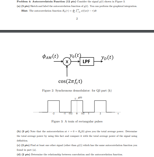 Solved Problem 4: Autocorrelatoin Function (12 ﻿pts) | Chegg.com