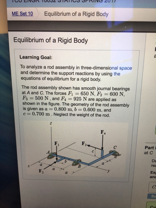 Solved ME Set 10 Equilibrium of a Rigid Body Equilibrium of | Chegg.com